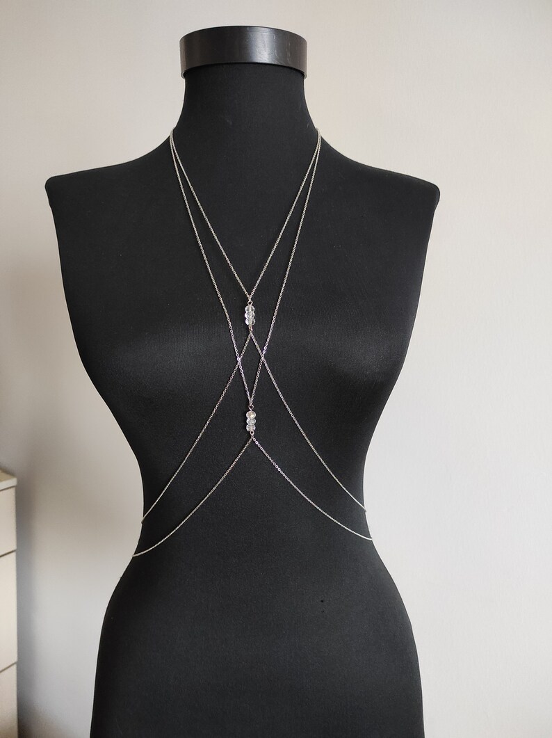 Sterling Silver DOUBLE Crystal Body Jewelry Beach Jewelry - Etsy