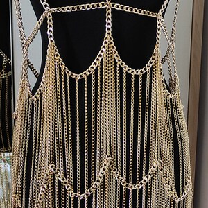 Gold Dress Chain, Festival Jewelry, Body Chain, Dancer Costume, Rave ...