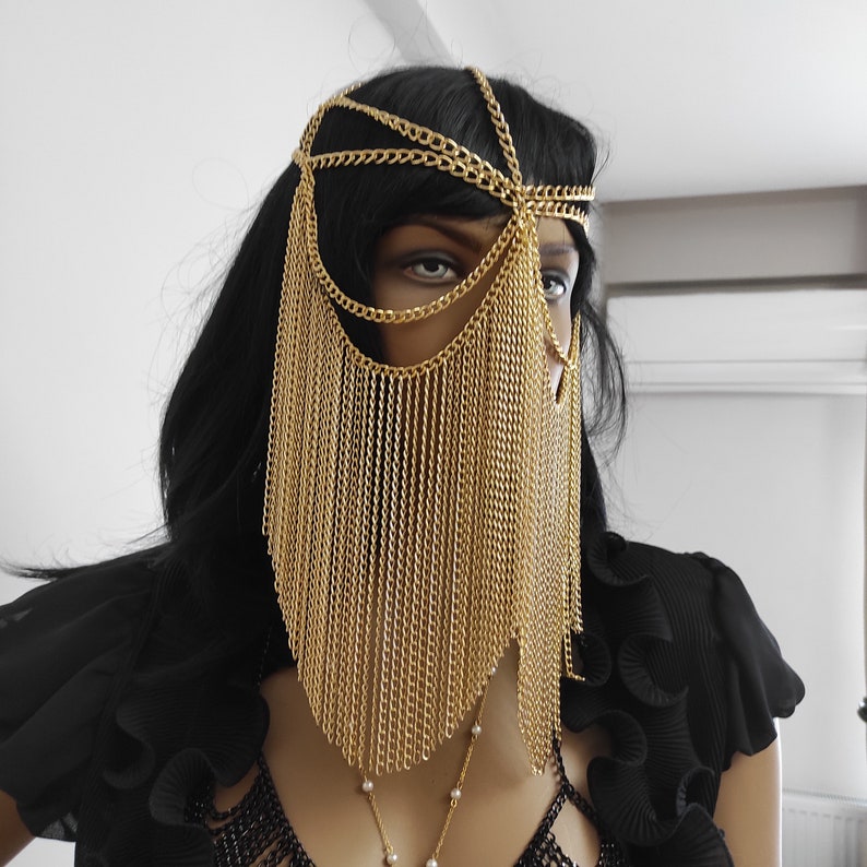 Face Chain Wedding Veil Piece Exotic Festival Dans Costume - Etsy