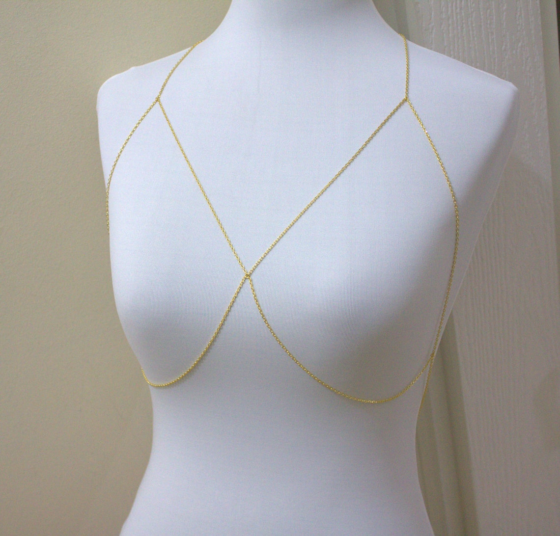 Gold Bra Chain Chain Bralette Body Chain Bra Jewelry | Etsy