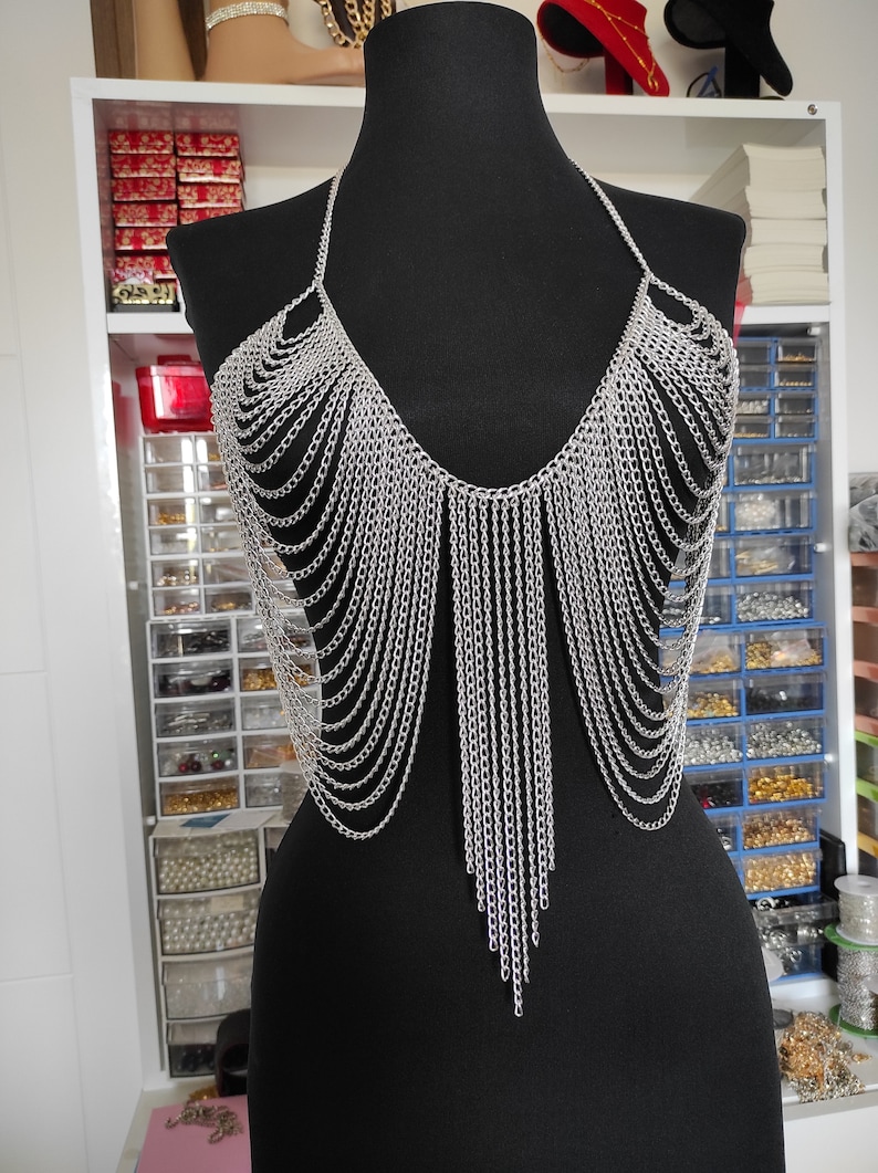 Gold Bra Chain Body Harness Dancer Costume Chain Dress | Etsy
