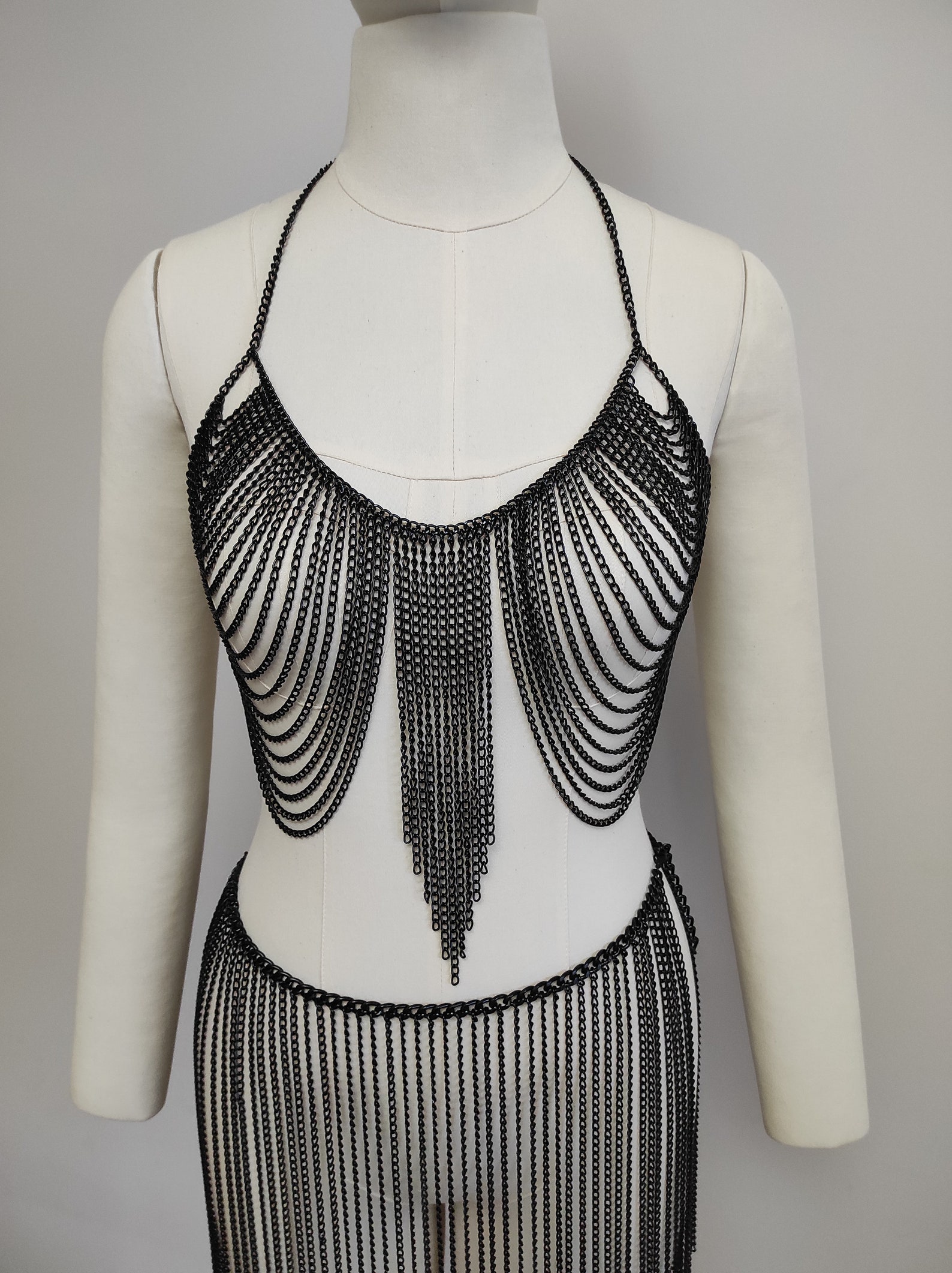 Gold Chain Bra Cage Silver Chain Bralette Body Jewelry | Etsy