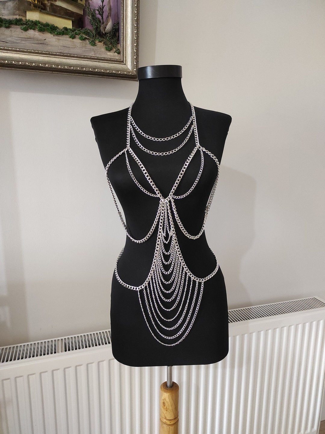 Silver Body Chain, Festival Jewelry, Rave Outfit, Burning Man ...