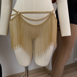 Gold Mini Skirt | Chain Dress | Waist Chain | Belly Chain | Party Skirt ...