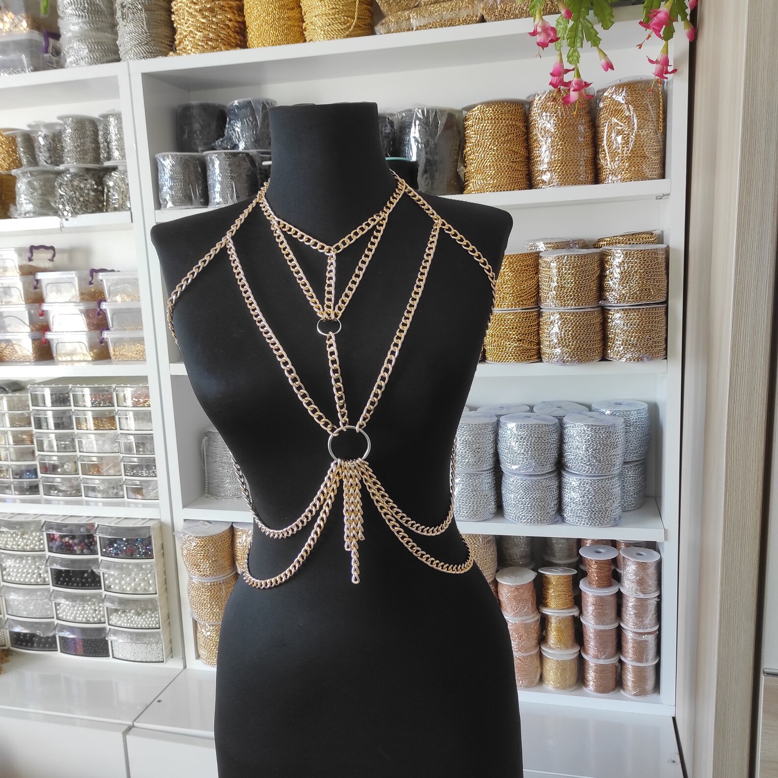 Big Ring Bra Body Chain Heavy Metal LOOP Body Jewelry Boho - Etsy