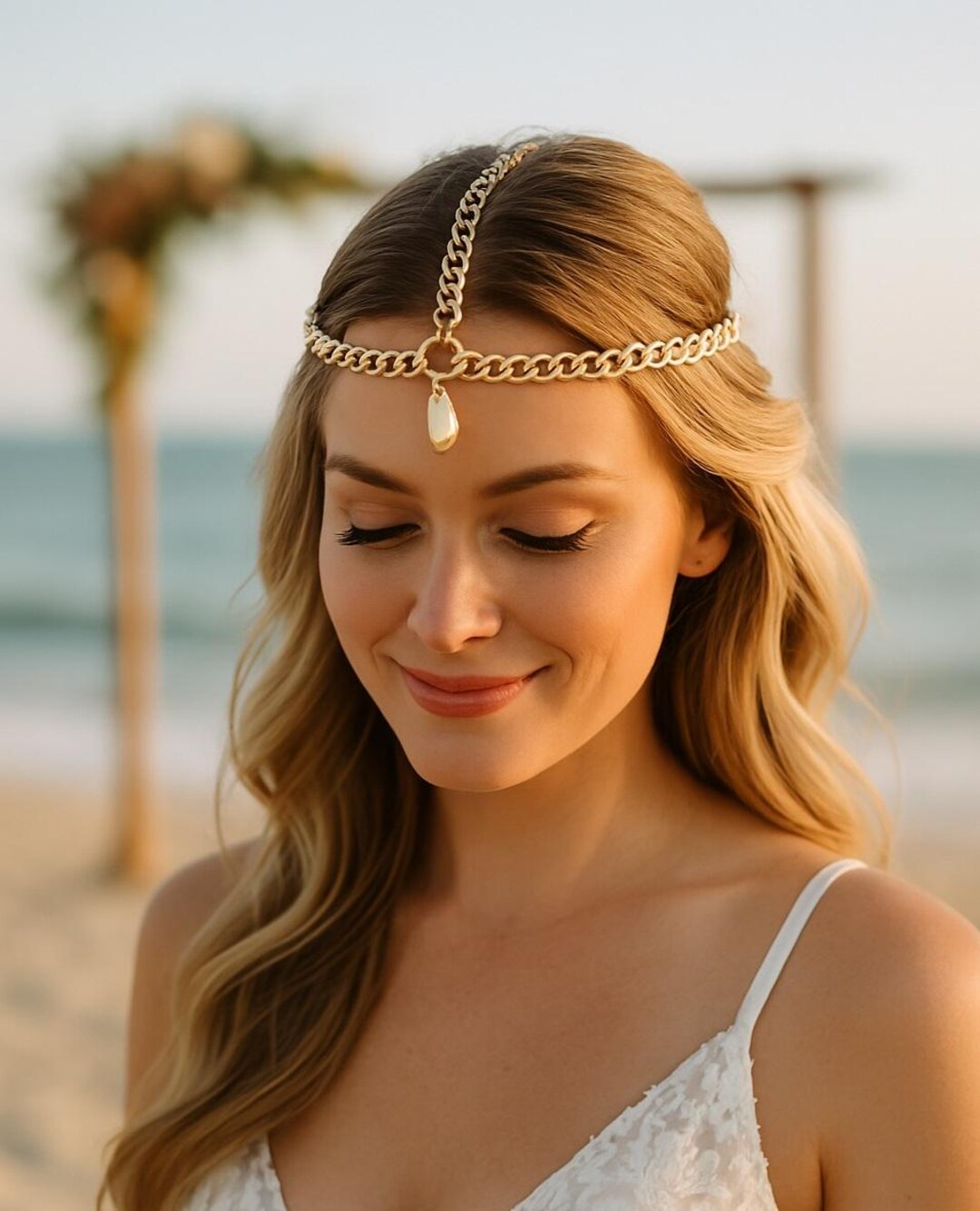 Pearl Head Chain, Festival Dance Costume, Simple Head Jewelry, Events ...