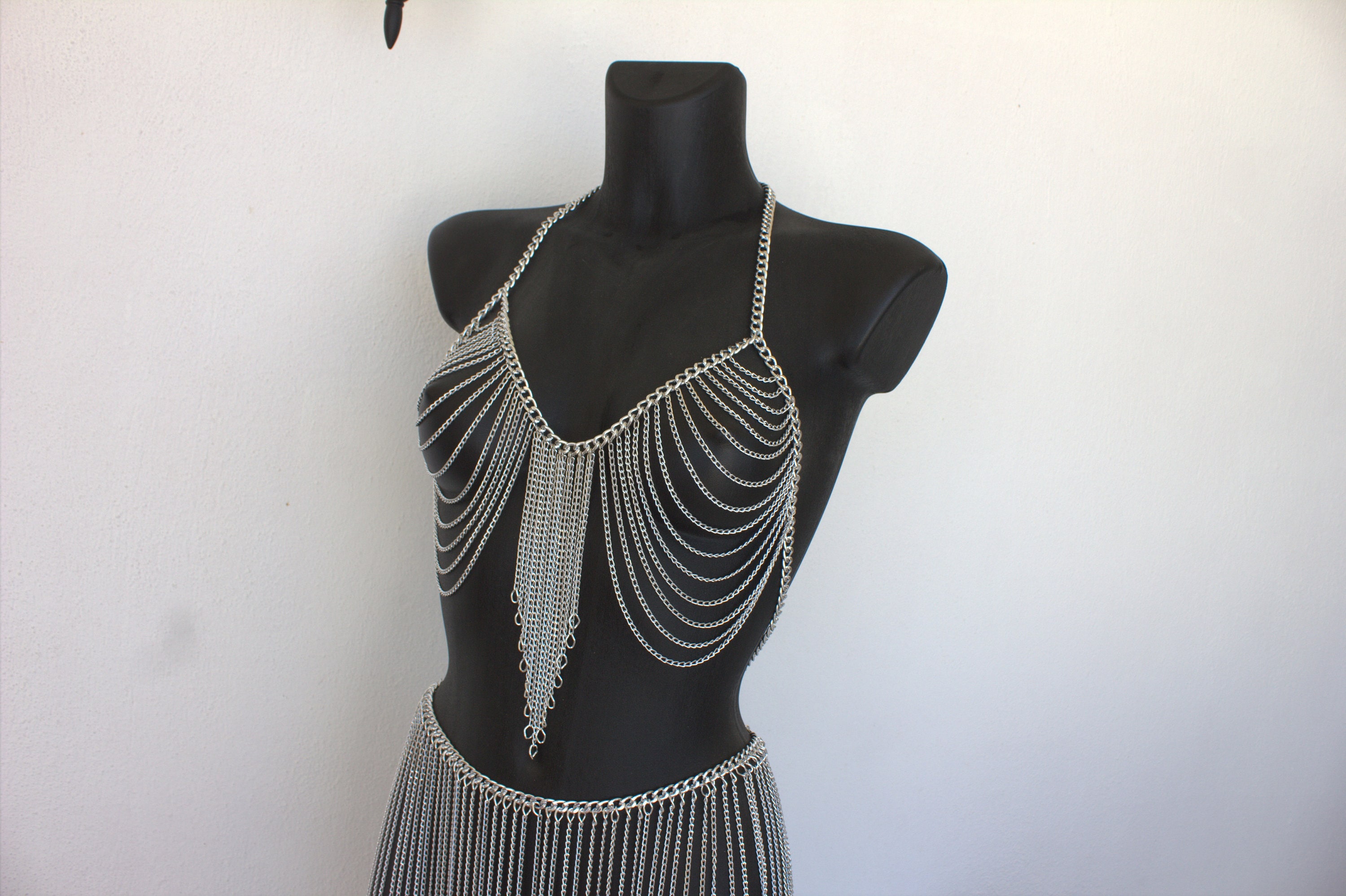 Bra Chain Body Chain Black Festival Jewelry sexy Dancer - Etsy Australia