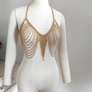 Gold Chain Top | Bra Cage | Silver Chain Bralette | Body Jewelry | Bra ...