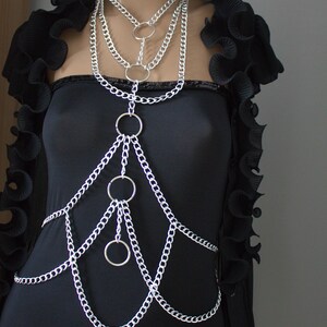 Big Ring Boho Body Chain, Heavy Metal LOOP Body Jewelry, Boho Silver ...