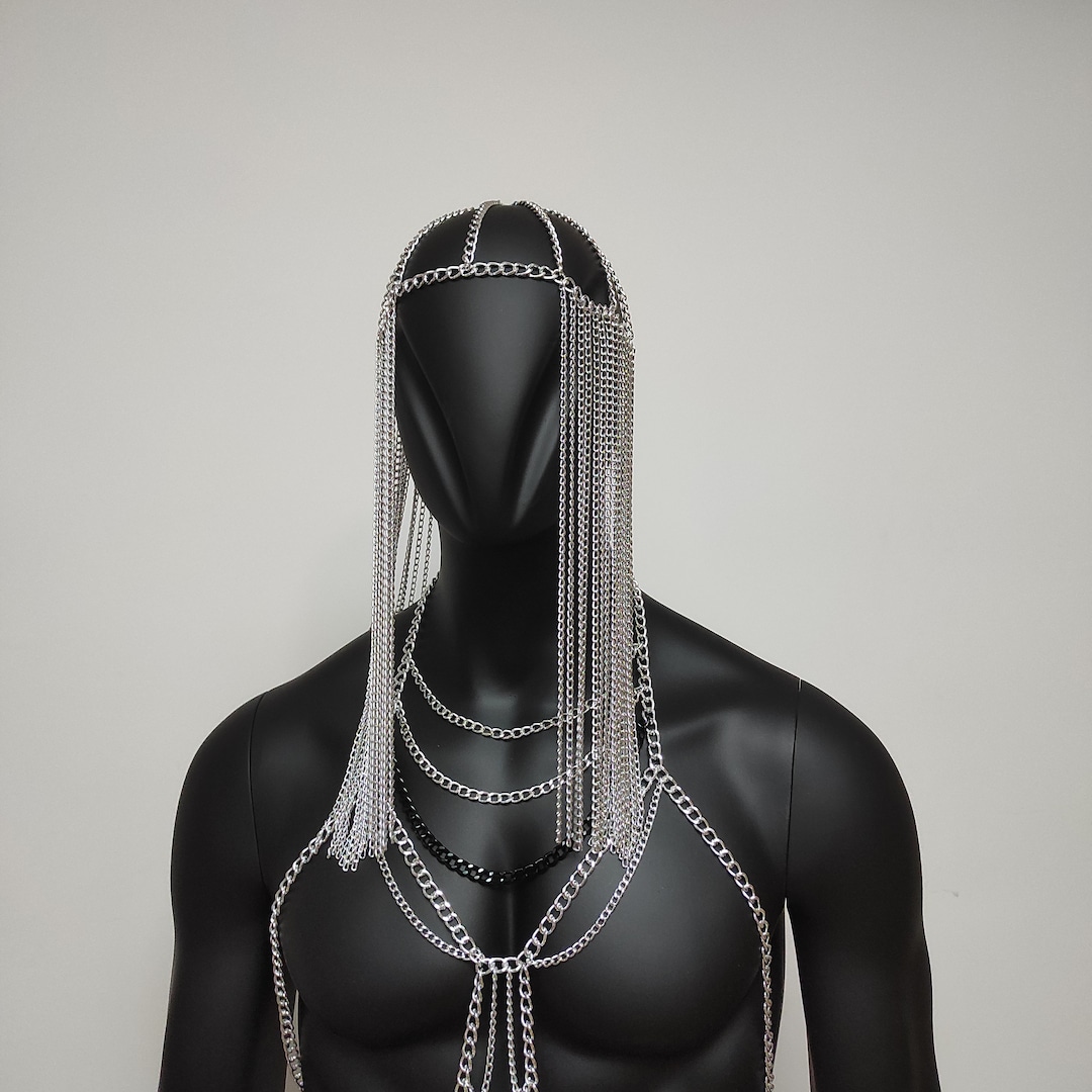 Men Head Chain, Burning Man Festival , Exotic Festival Dance Costume ...