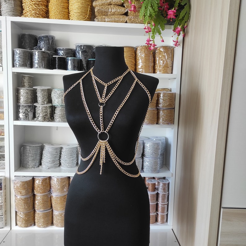 Big Ring Bra Body Chain Heavy Metal LOOP Body Jewelry Boho - Etsy