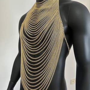 Men Body Chain Black/ Silver/gold Body Chain Harness Burning Man ...