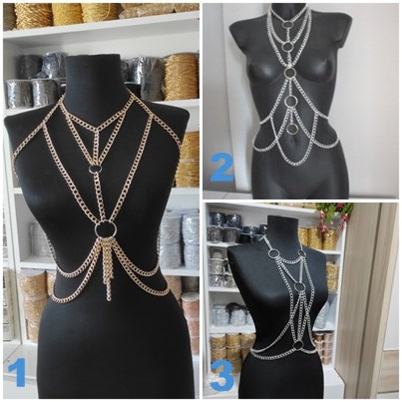 Big Ring Boho Body Chain Heavy Metal LOOP Body Jewelry Boho - Etsy