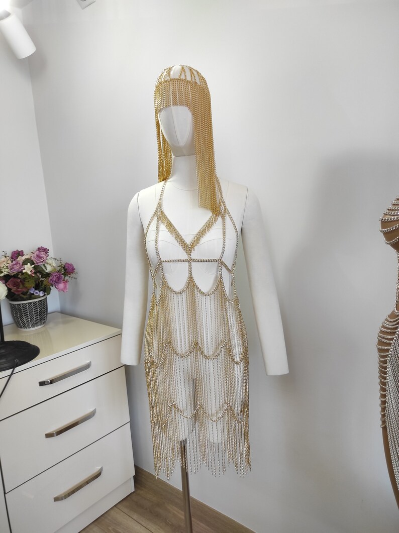 Gold Dress Chain Festival Jewelry Body Chain Dancer - Etsy