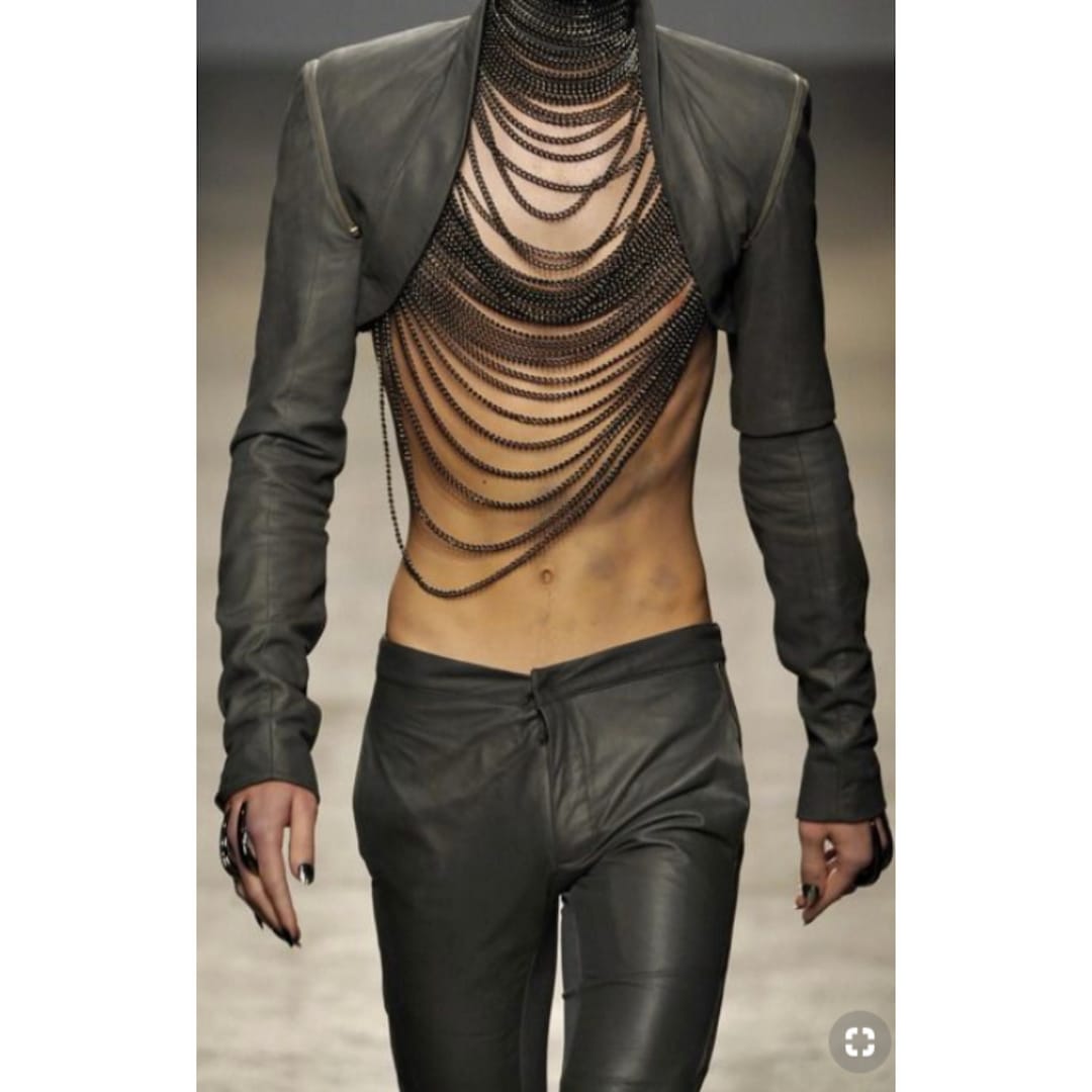 Men Body Chain Black/ Silver/gold Body Chain Harness Burning Man ...