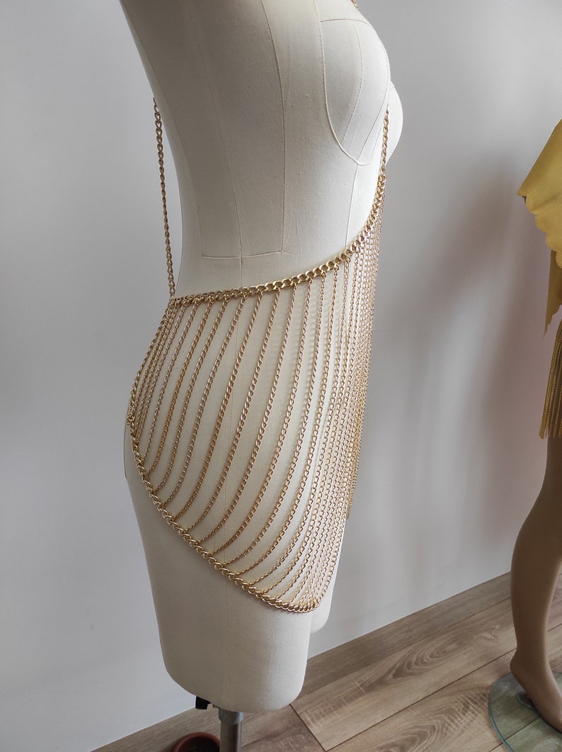 Gold Body Chain Festival Jewelry Rave Outfit Burning Man - Etsy