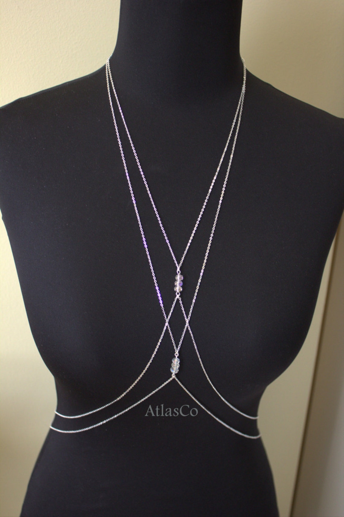 Sterling Silver Crystal Body Chain – Handmade Beach Jewelry - Etsy