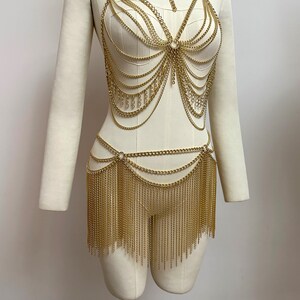 Gold Mini Skirt | Chain Dress | Waist Chain | Belly Chain | Party Skirt ...