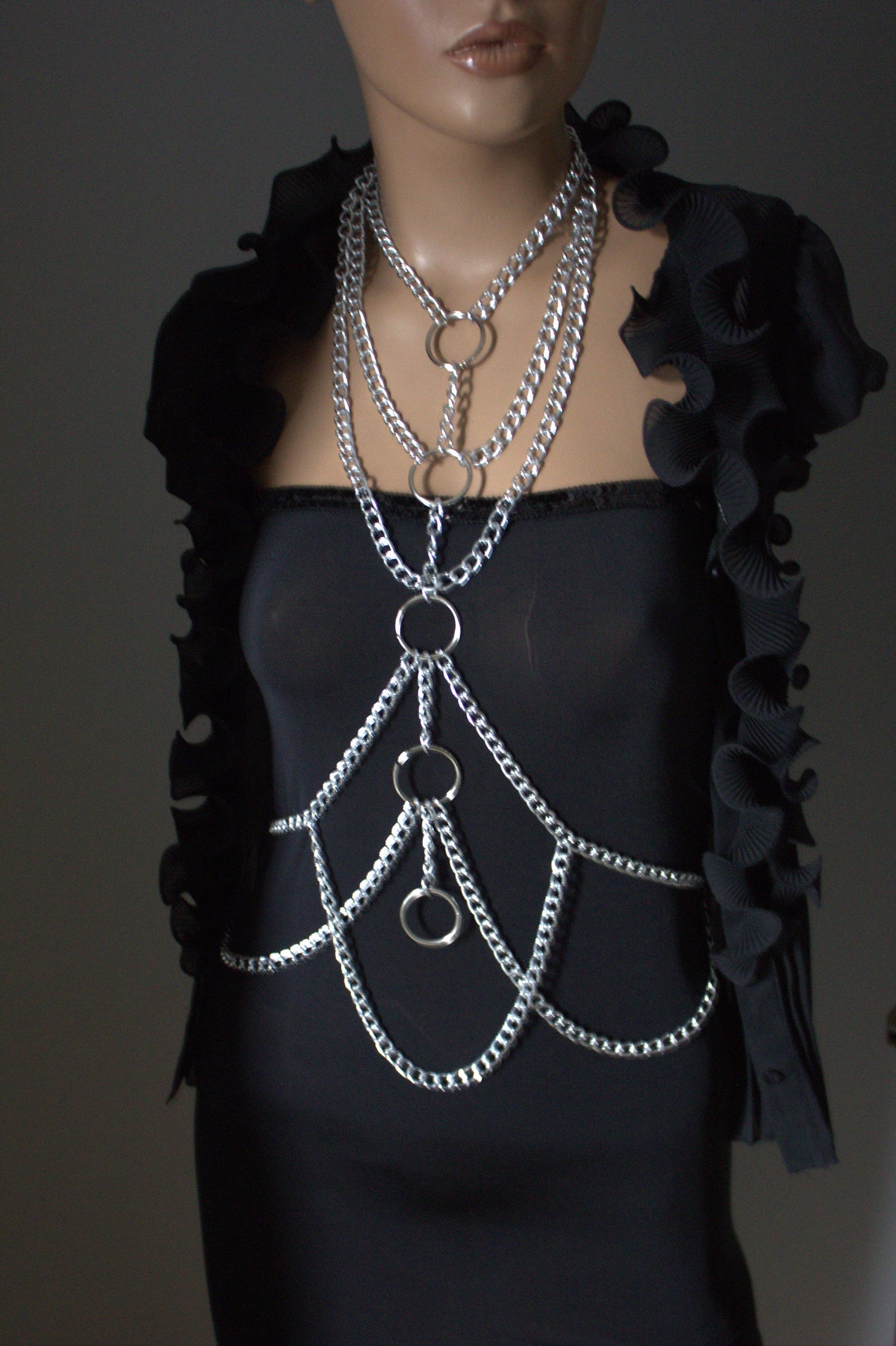 Big Ring Boho Body Chain Heavy Metal LOOP Body Jewelry Boho | Etsy