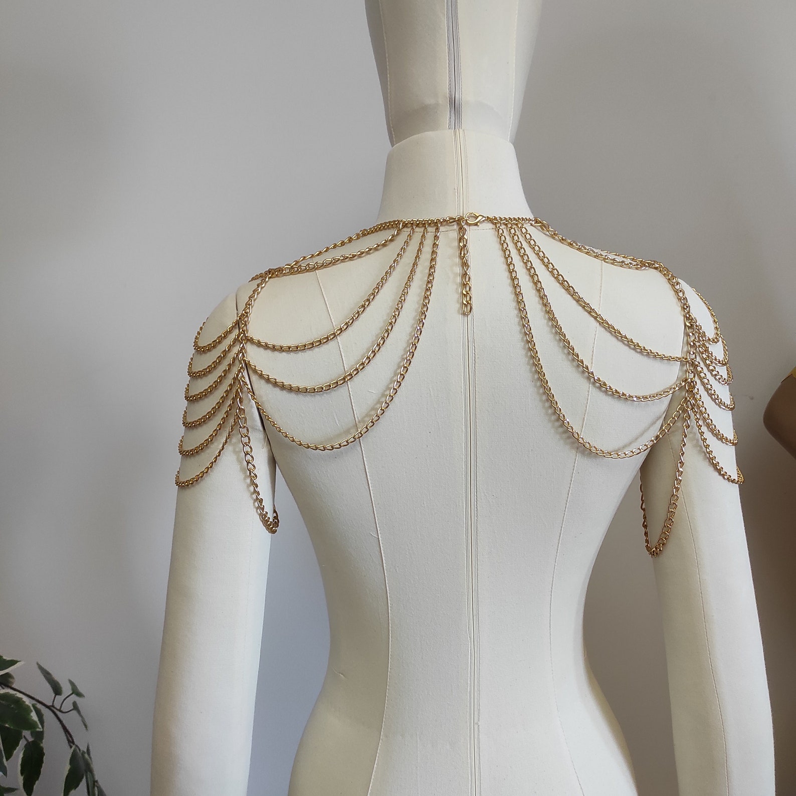 Gold Shoulder Chain, Shoulder Necklace, Rave Outfit, Festival Jewelry ...