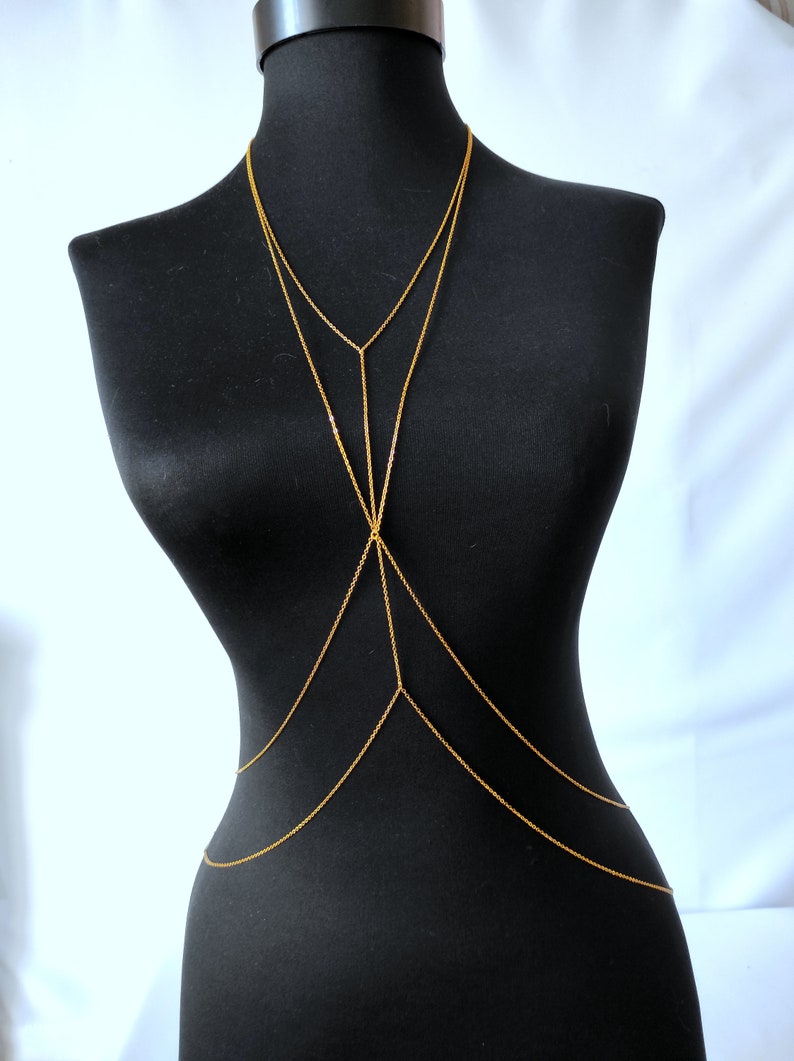 Sterling Silver Body Chain Chevron Body Jewelry Beach | Etsy