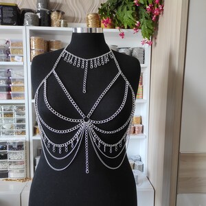 Gold Bra Chain Festival Bra Gothic Chain Bralette Rave - Etsy