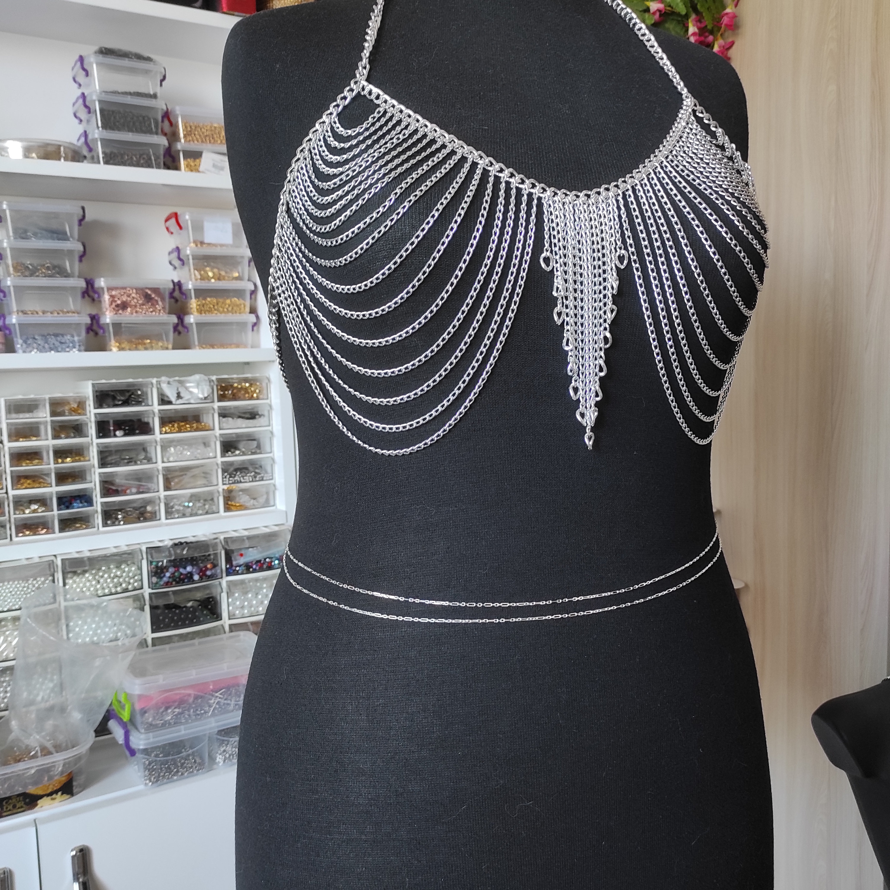 Gold Chain Top | Bra Cage | Silver Chain Bralette | Body Jewelry | Bra ...