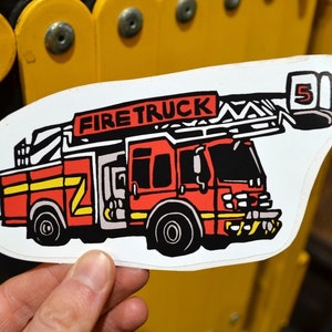 Fire Truck Vinyl Sticker, Made From Durable, Waterproof, Long-lasting ...