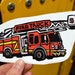 Fire Truck Vinyl Sticker, Made From Durable, Waterproof, Long-lasting ...