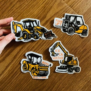 Heavy Machinery Vinyl Stickers Excavator Backhoe Road - Etsy