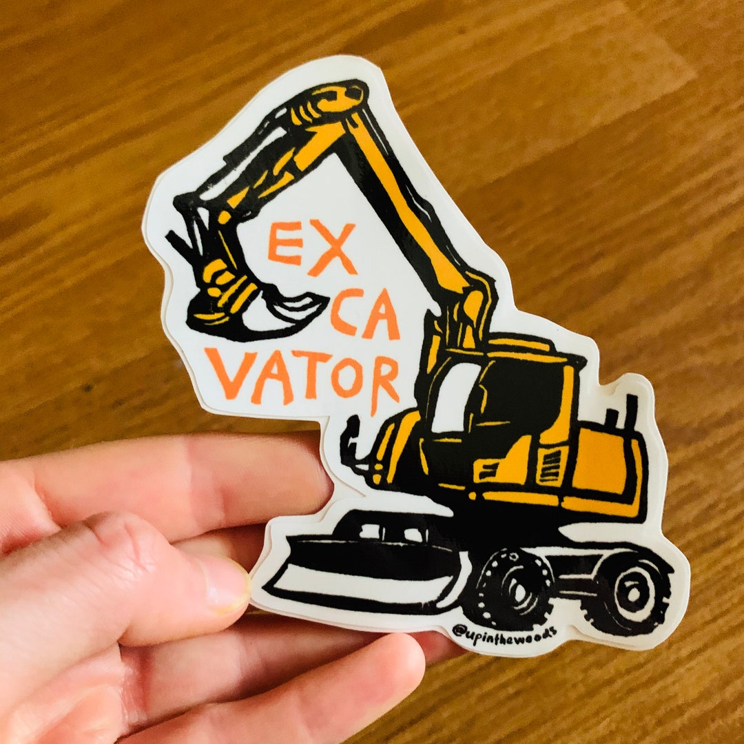 Excavator Vinyl Stickers Heavy Machinery Kids and - Etsy