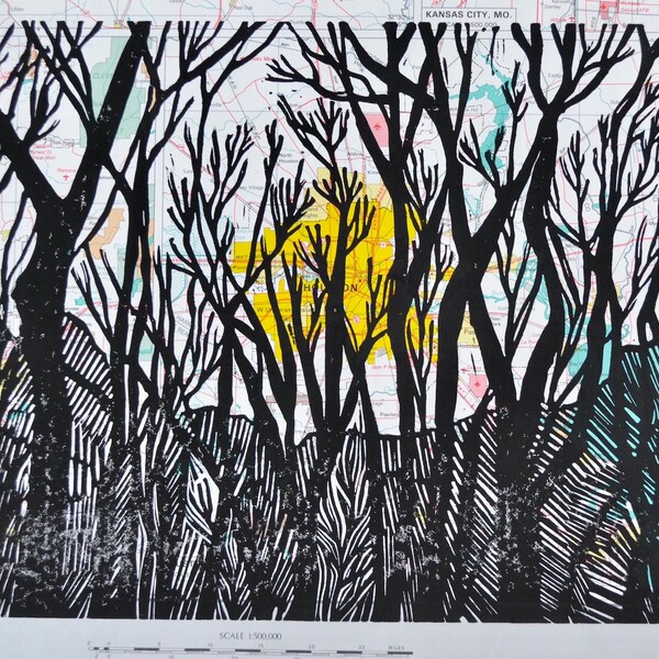 Linoleum Block Print - Etsy