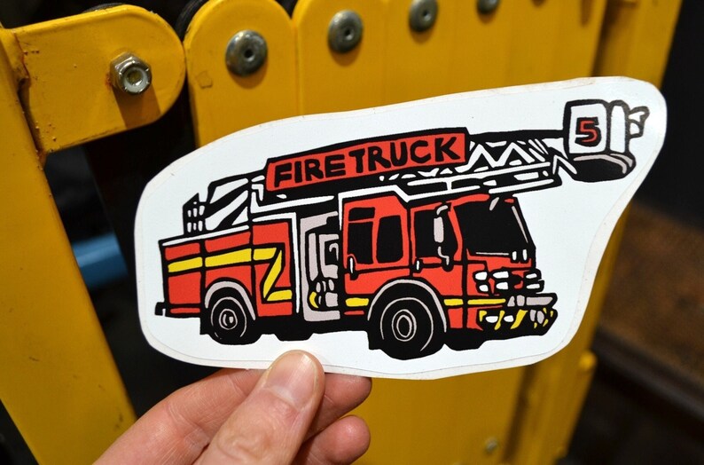 Fire Truck Vinyl Sticker Made From Durable Waterproof - Etsy