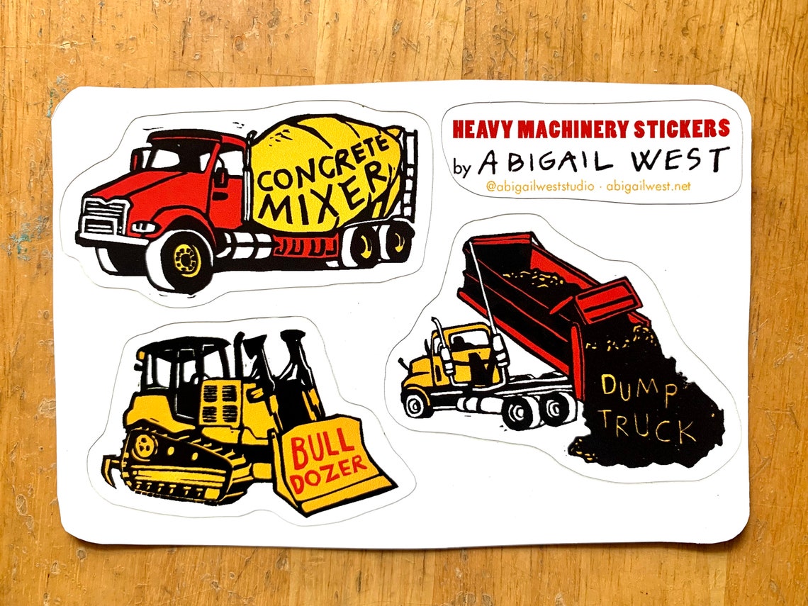 Heavy Machinery Vinyl Sticker Sheet Waterproof Durable Mini - Etsy