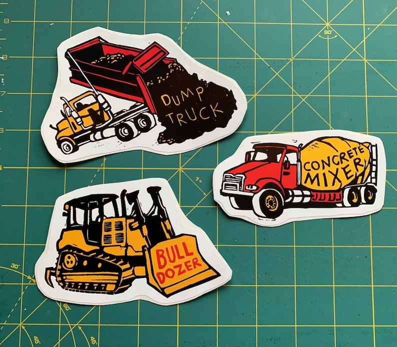 Heavy Machinery Vinyl Stickers Bulldozer Dump Truck - Etsy