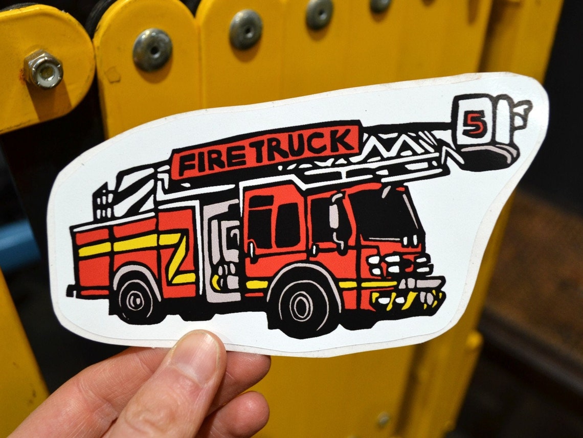 Trucks Vinyl Stickers: Fire Truck School Bus Tractor - Etsy