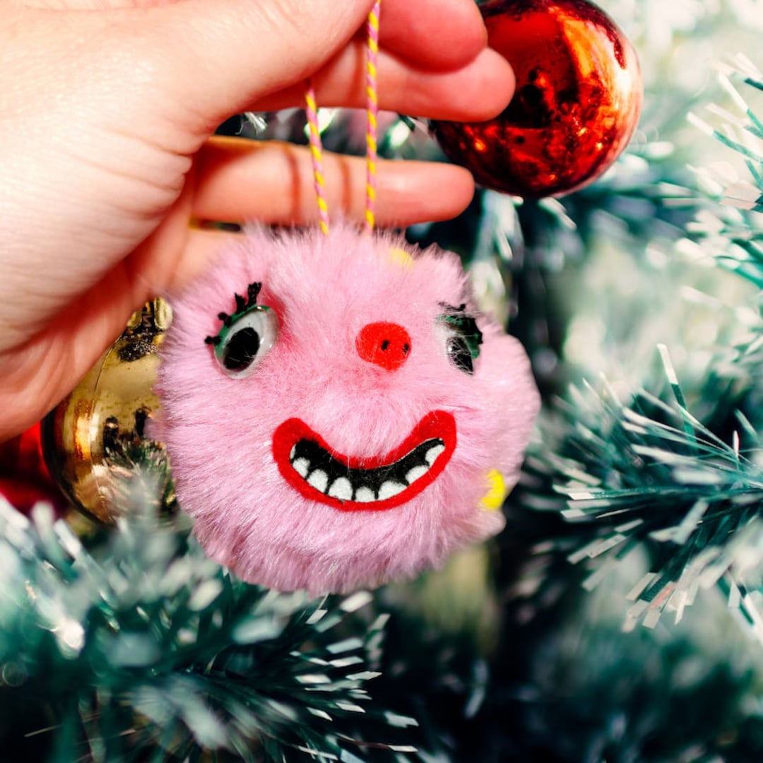 Fluffy Mr Blobby Bauble. Christmas Tree Decoration. 90s Retro Tv - Etsy UK