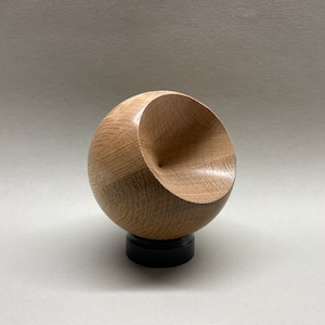 Wooden Sphere, Oak Wooden Sphere, Oak Sphere Dish, Oak Wood Ball ...