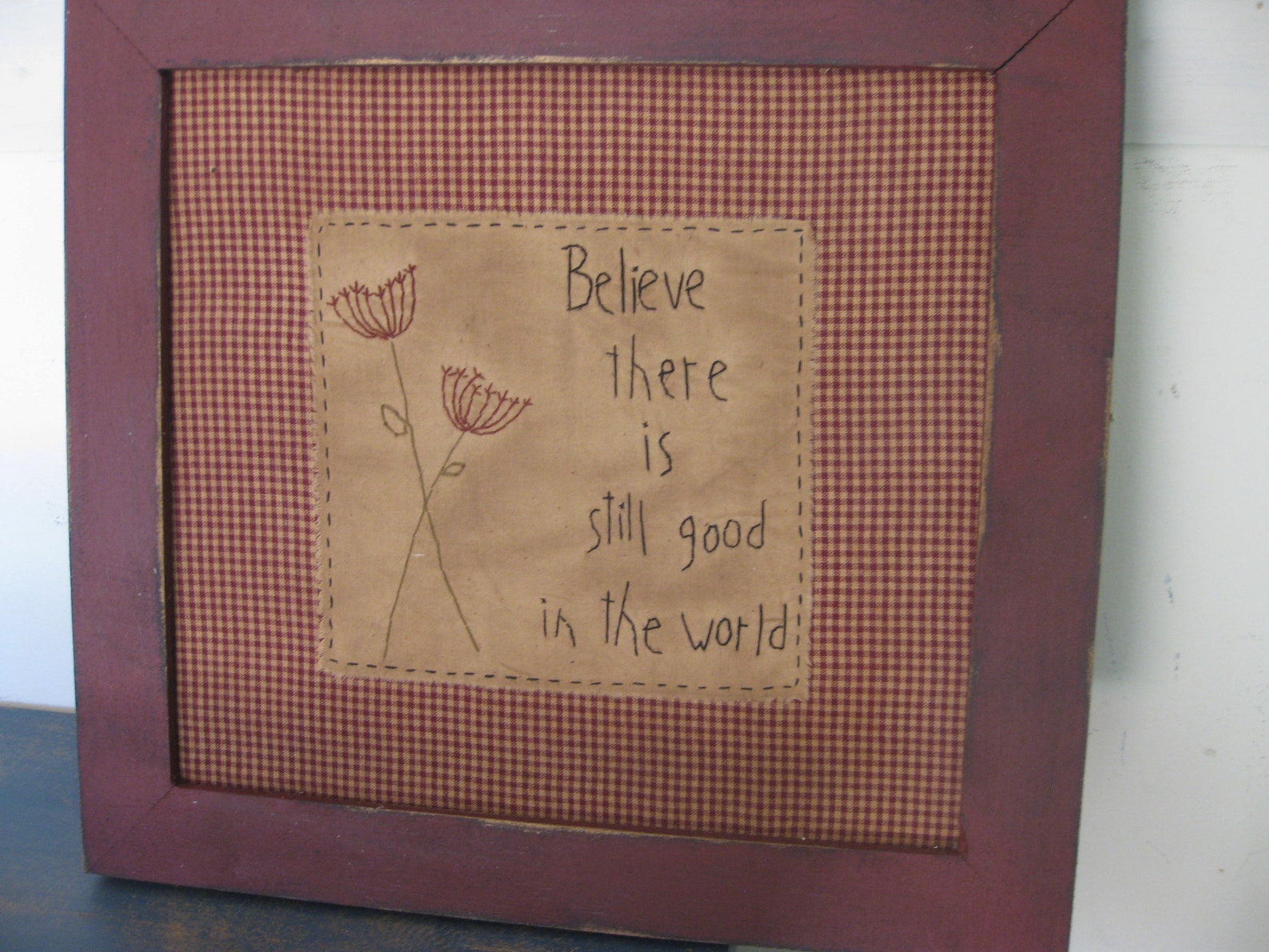 Primitive Framed Stitchery - Etsy
