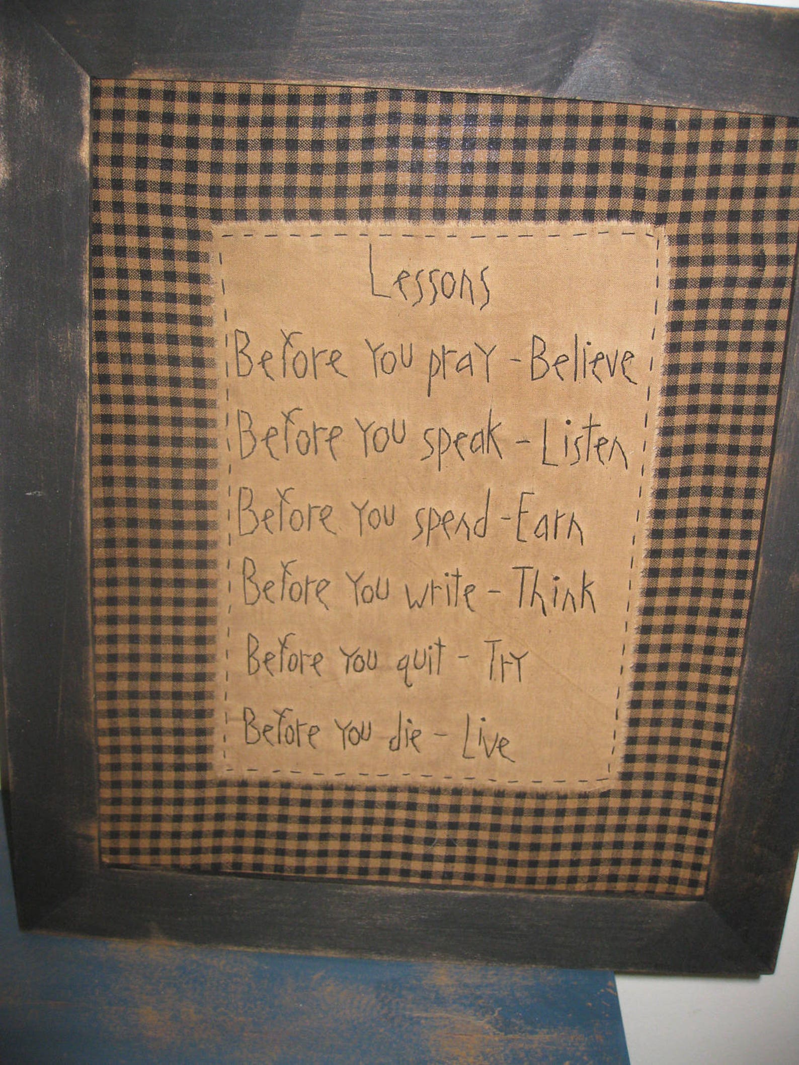 Primitive Framed Stitchery - Etsy