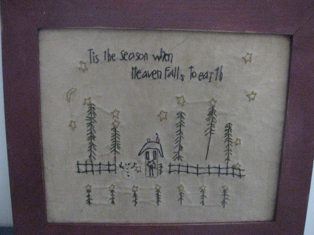 Framed Christmas Stitchery - Etsy