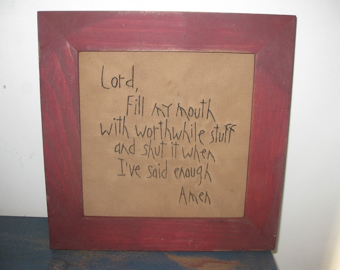 Primitive Framed Stitchery - Etsy Canada
