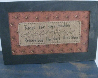 Primitive Framed Stitchery - Etsy