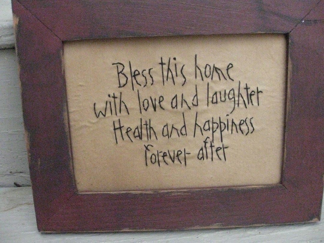 Primitive Stitchery in Handmade Frame - Etsy