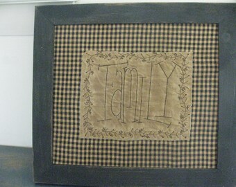 Primitive Framed Stitchery - Etsy