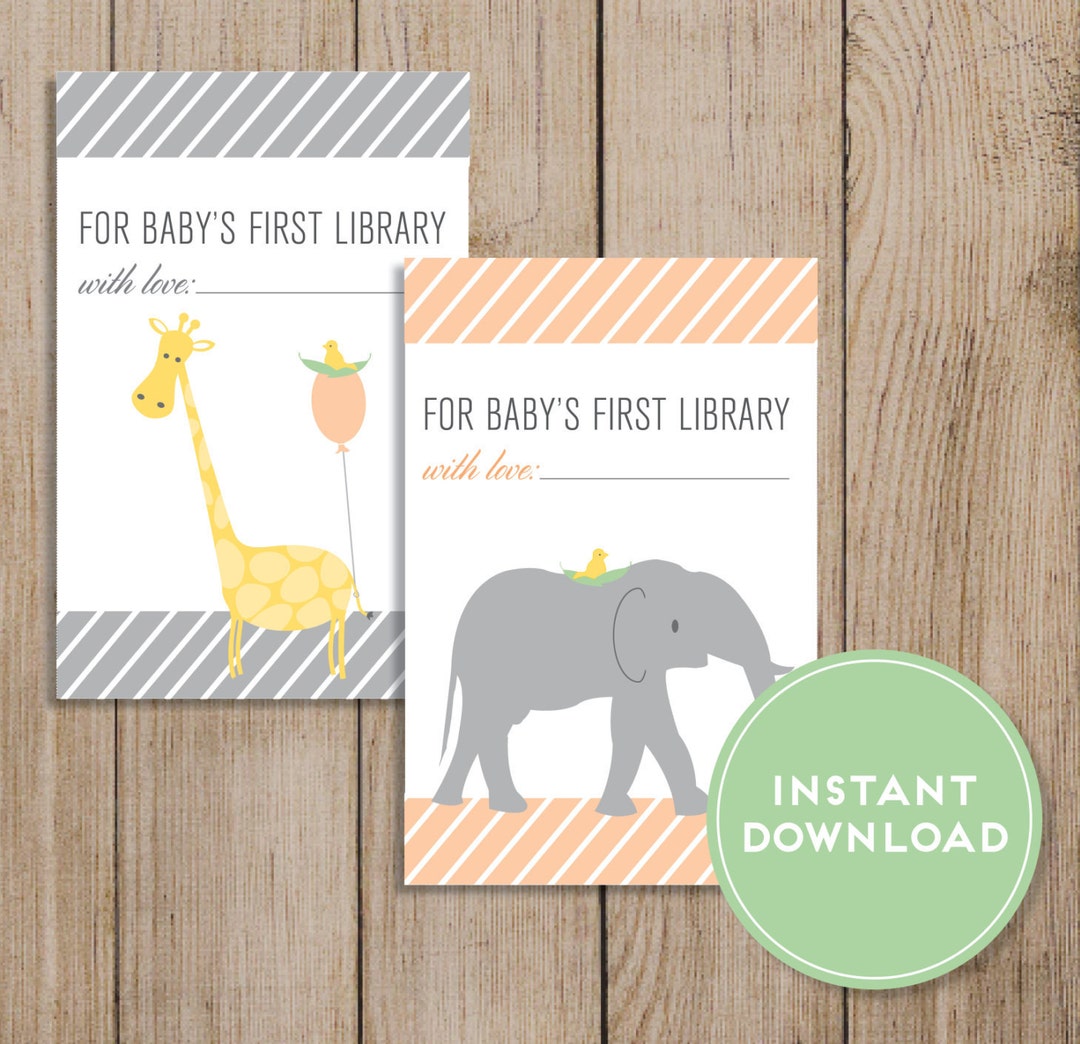 Printable Baby Shower Bookplate. Baby Book Sticker. Baby - Etsy