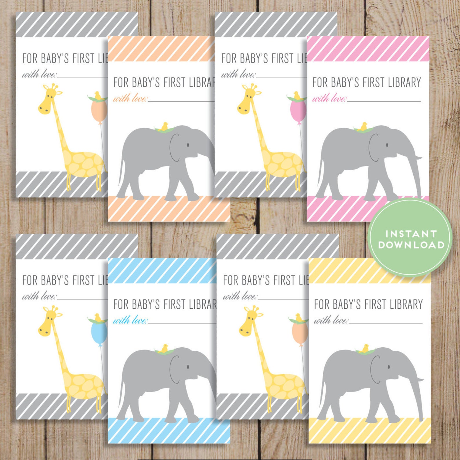 Printable Baby Shower Bookplate. Baby Book Sticker. Baby - Etsy