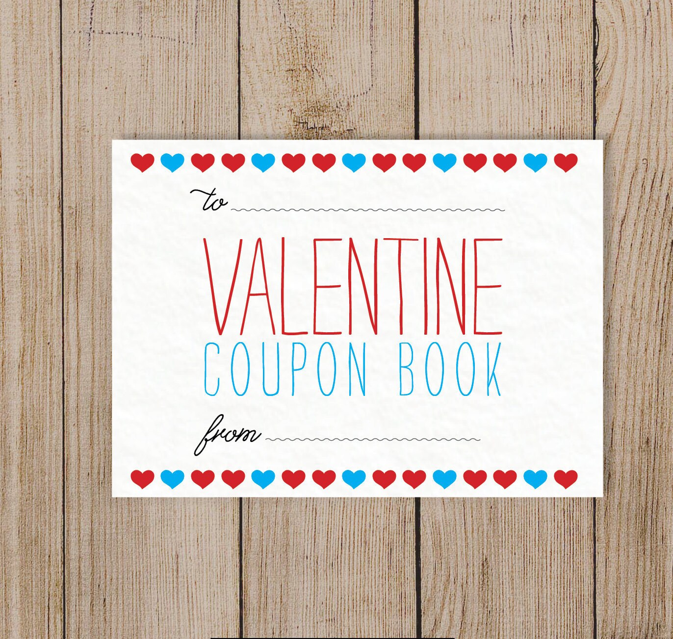 Printable Valentine's Day Coupon Book. Editable PDF. DIY Valentine ...