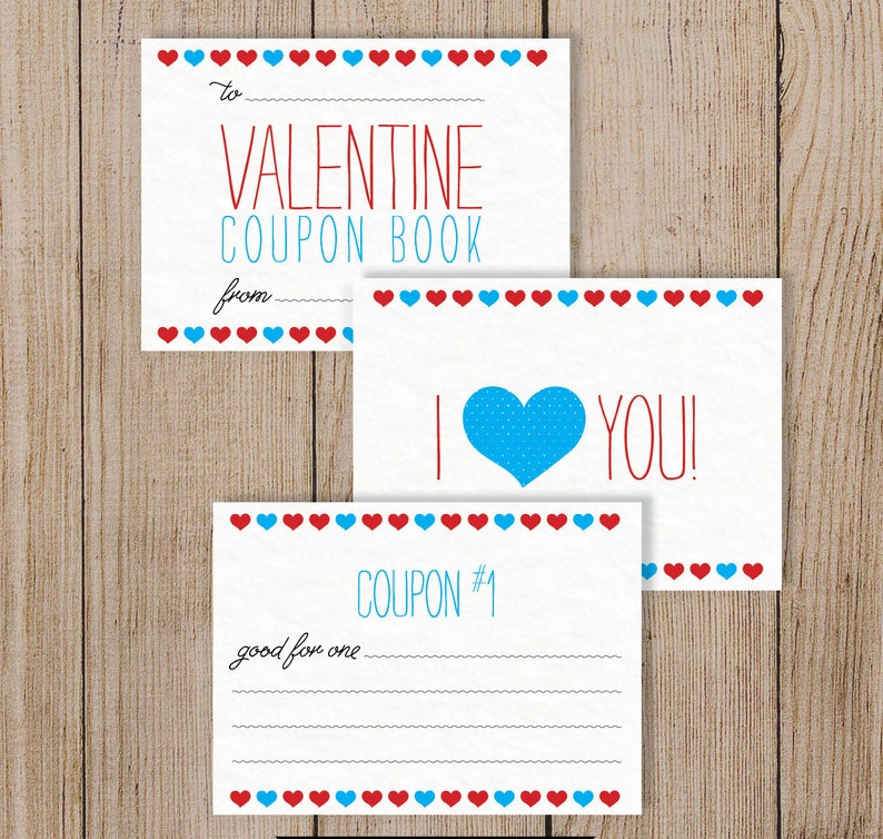 Printable Valentine's Day Coupon Book. Editable PDF. DIY Valentine ...