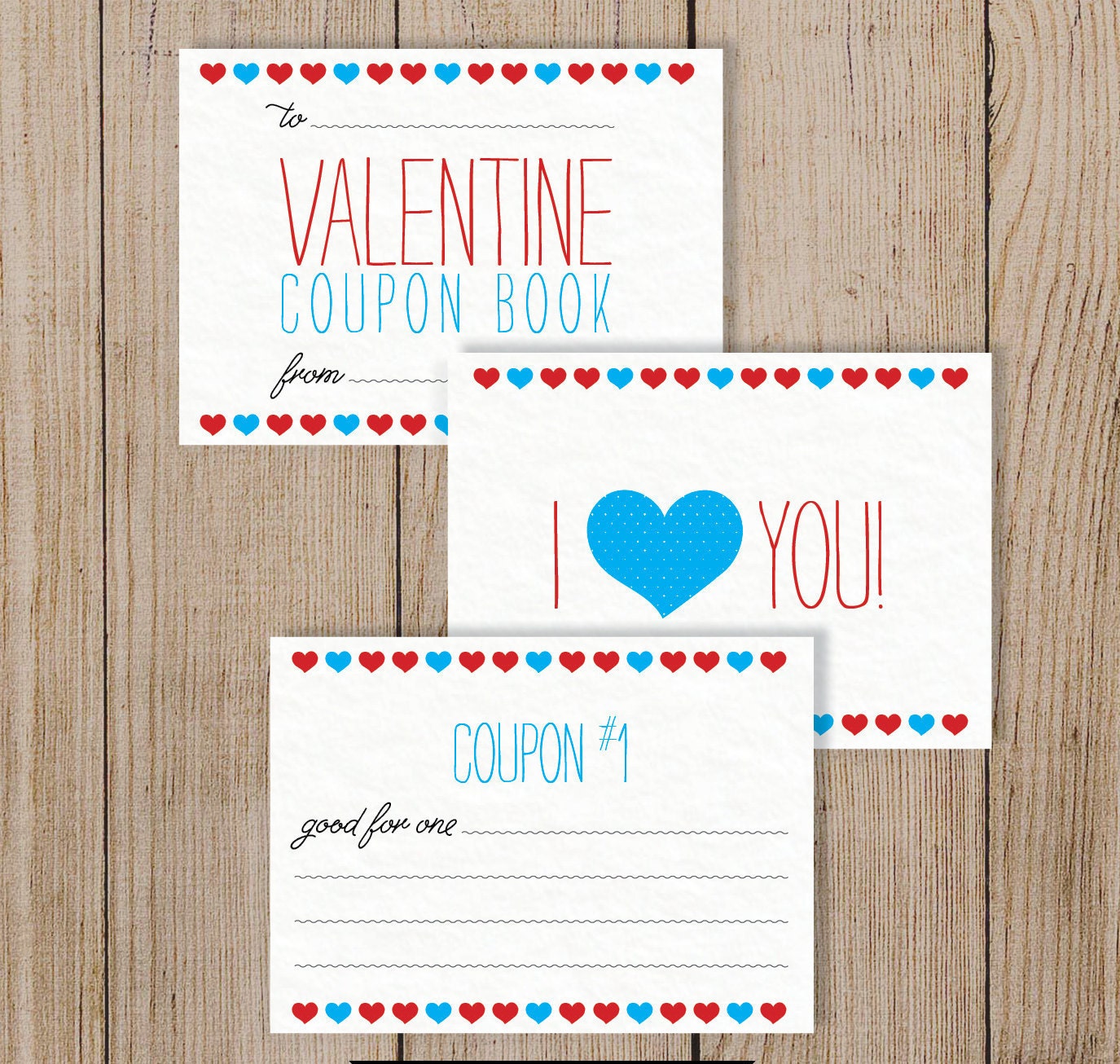 Printable Valentine's Day Coupon Book. Editable PDF. DIY Valentine ...